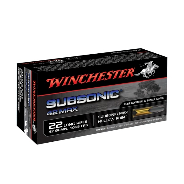 Winchester SUBSONIC cal. .22LR 42gr 325 M/S 1065 FPS conf. 50pz ...